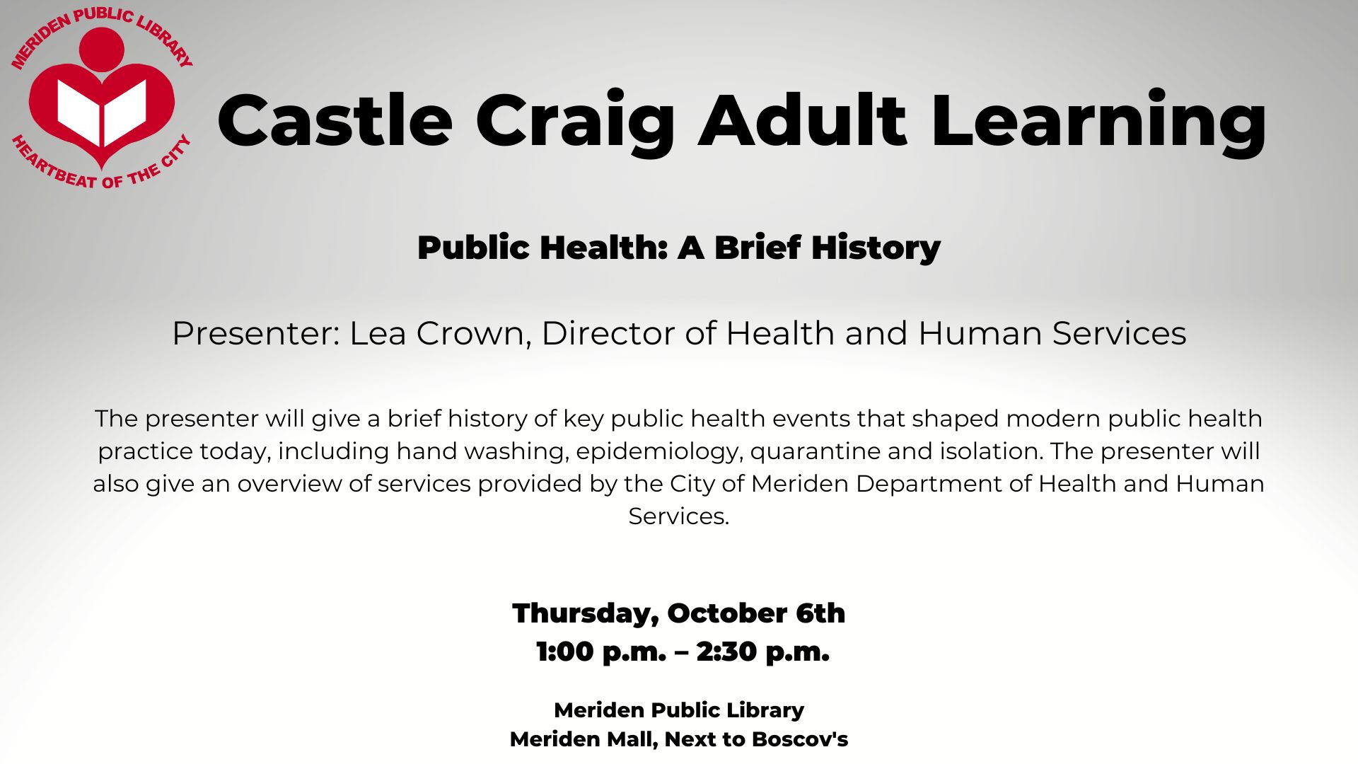 CCALC Public Health: A Brief History | Meriden Public Library