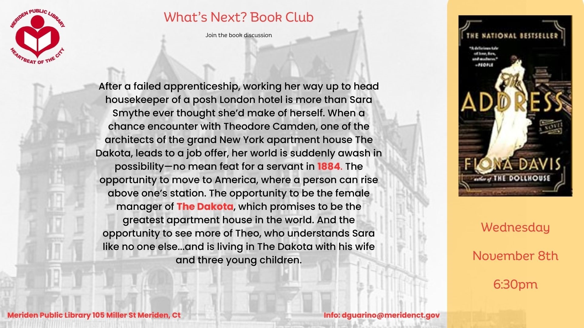 What's Next? Book Club | Meriden Public Library