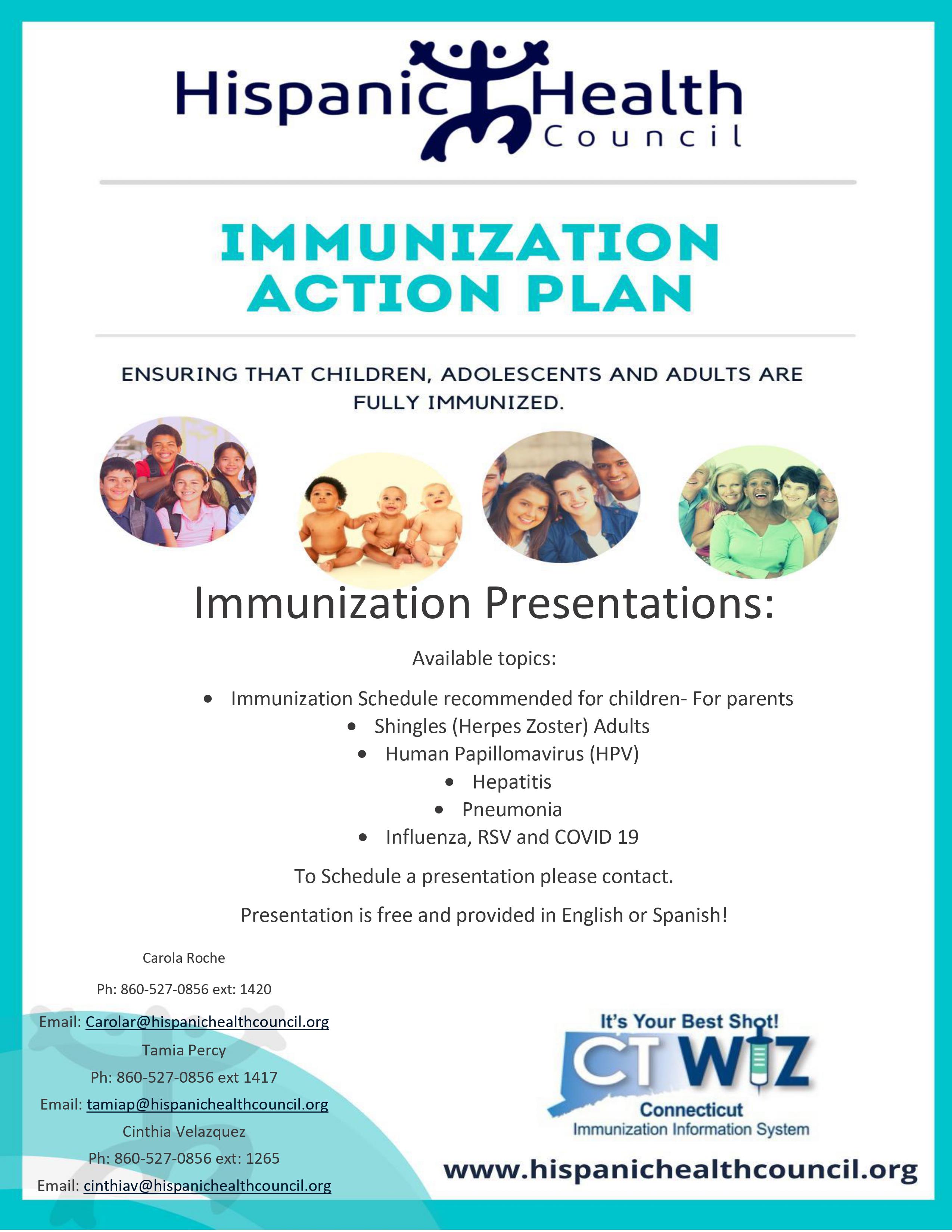 Hispanic Health Council Immunization Action Plan Table | Meriden Public ...