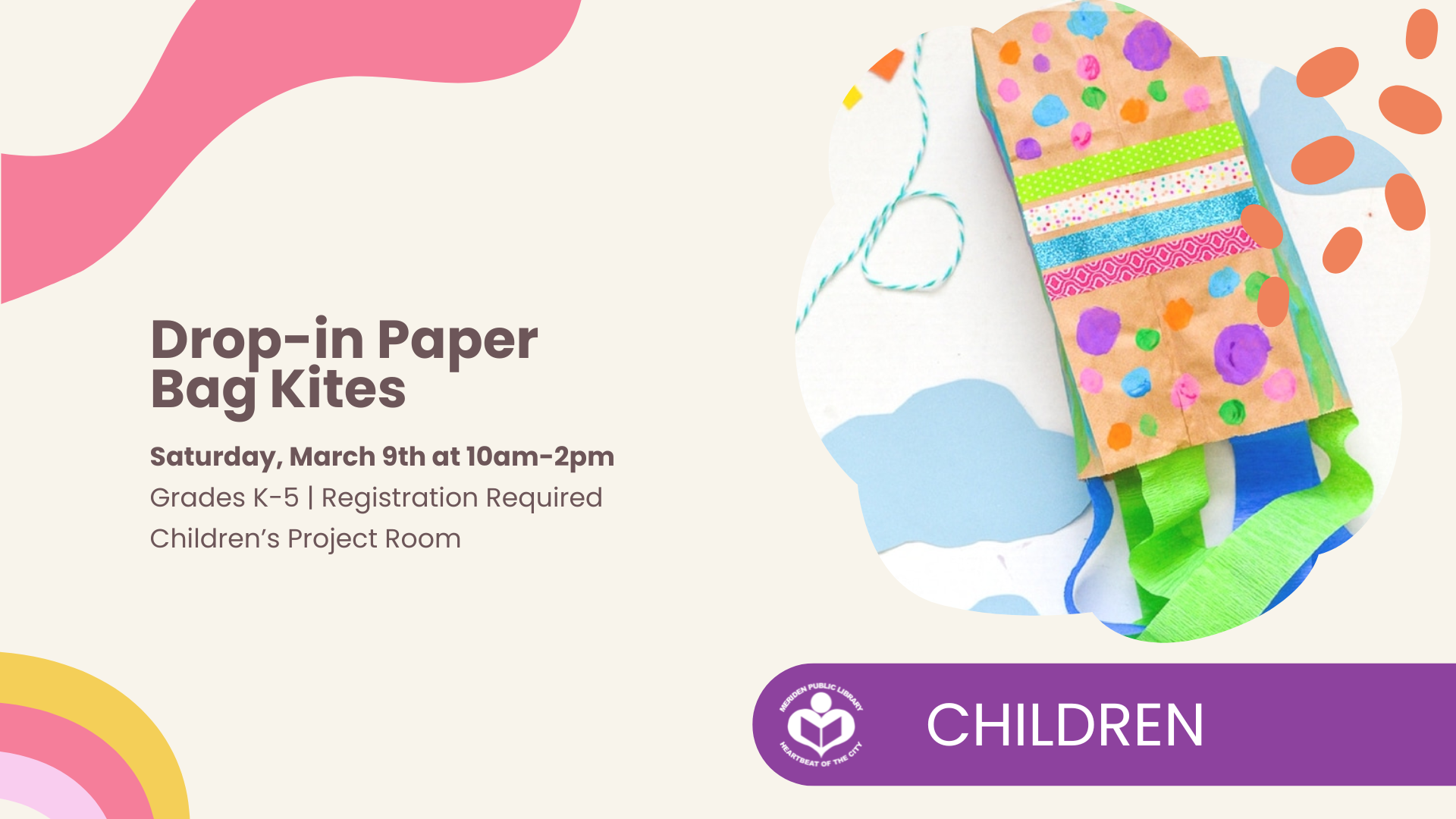 Drop-In Paper Bag Kite | Meriden Public Library