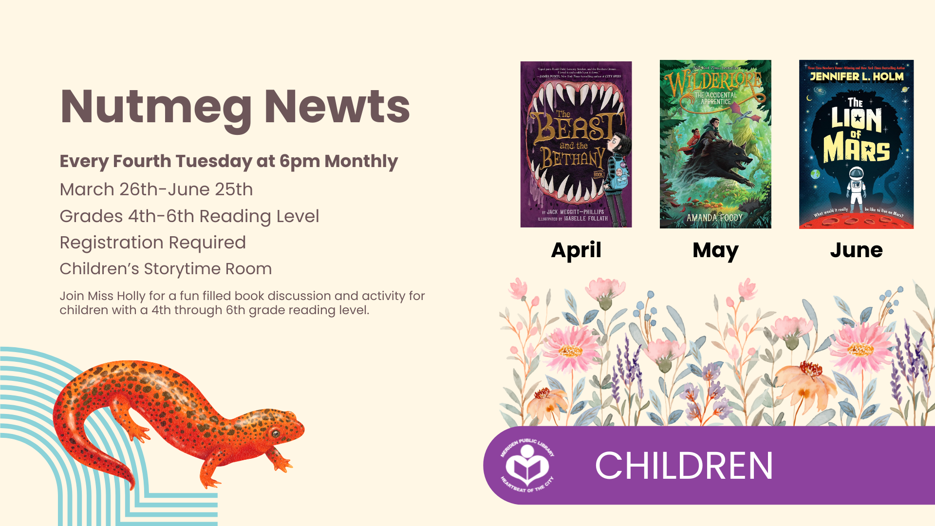 Nutmeg Newts Book Club | Meriden Public Library